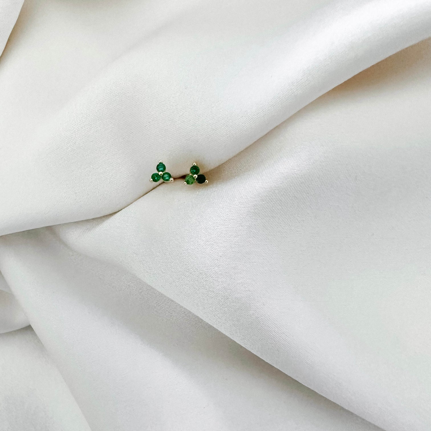 Gold - Dainty Bailey Stud Earrings | Cubic Zirconia | 14k Sterling ...