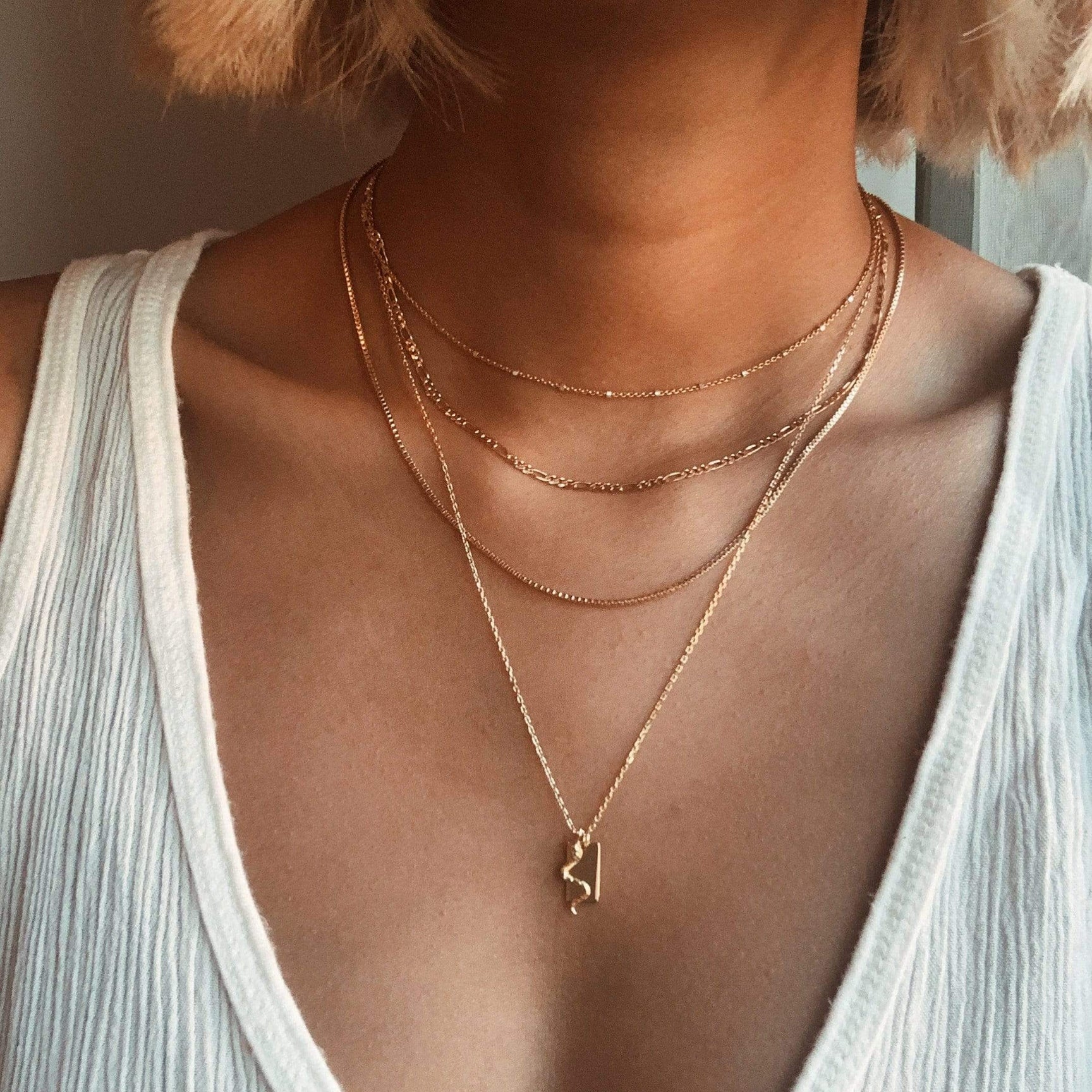 Gold - Box Chain Necklace | 14k Gold Filled | LE Sensor – LE sensor