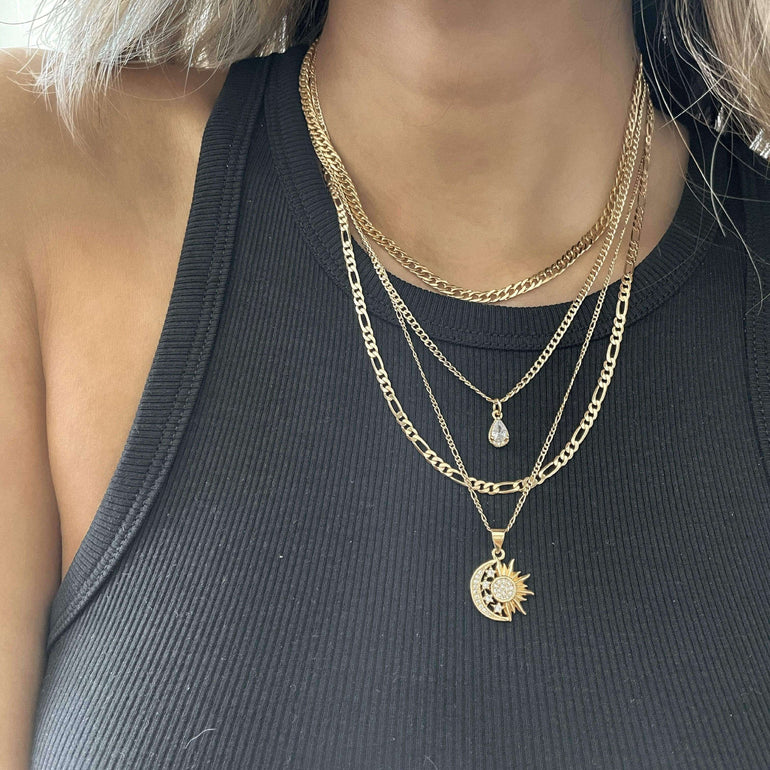 Solitaire Teardrop Pendant Necklace - CZ 14k Gold Filled | LE Sensor ...